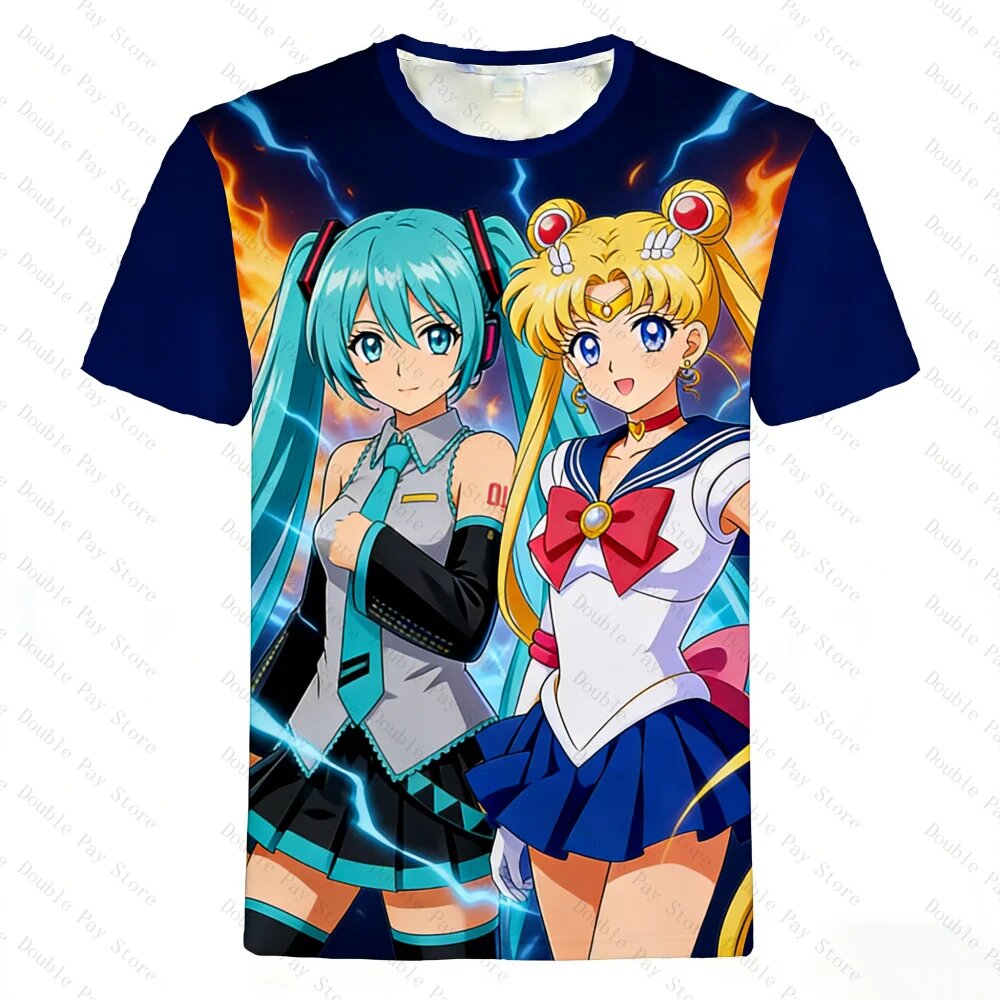 Футболка Bandai Sailor Moon x Hatsune Miku 0112-036-094-ZKB, 4XL