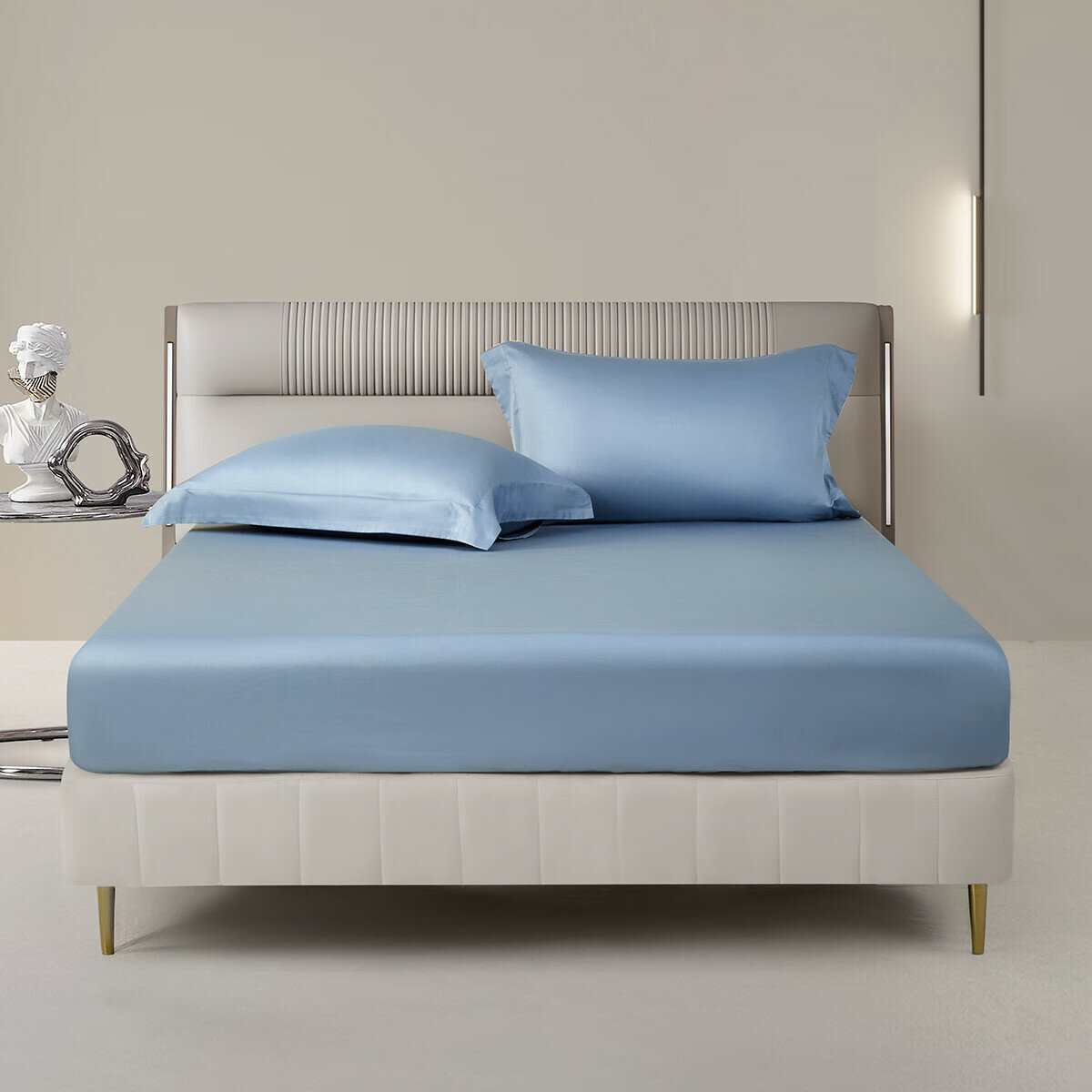 Матрасный чехол Mercury Home Textiles из 100% длинноволокнистого хлопка сатин 60-го счета, антибактериальный,