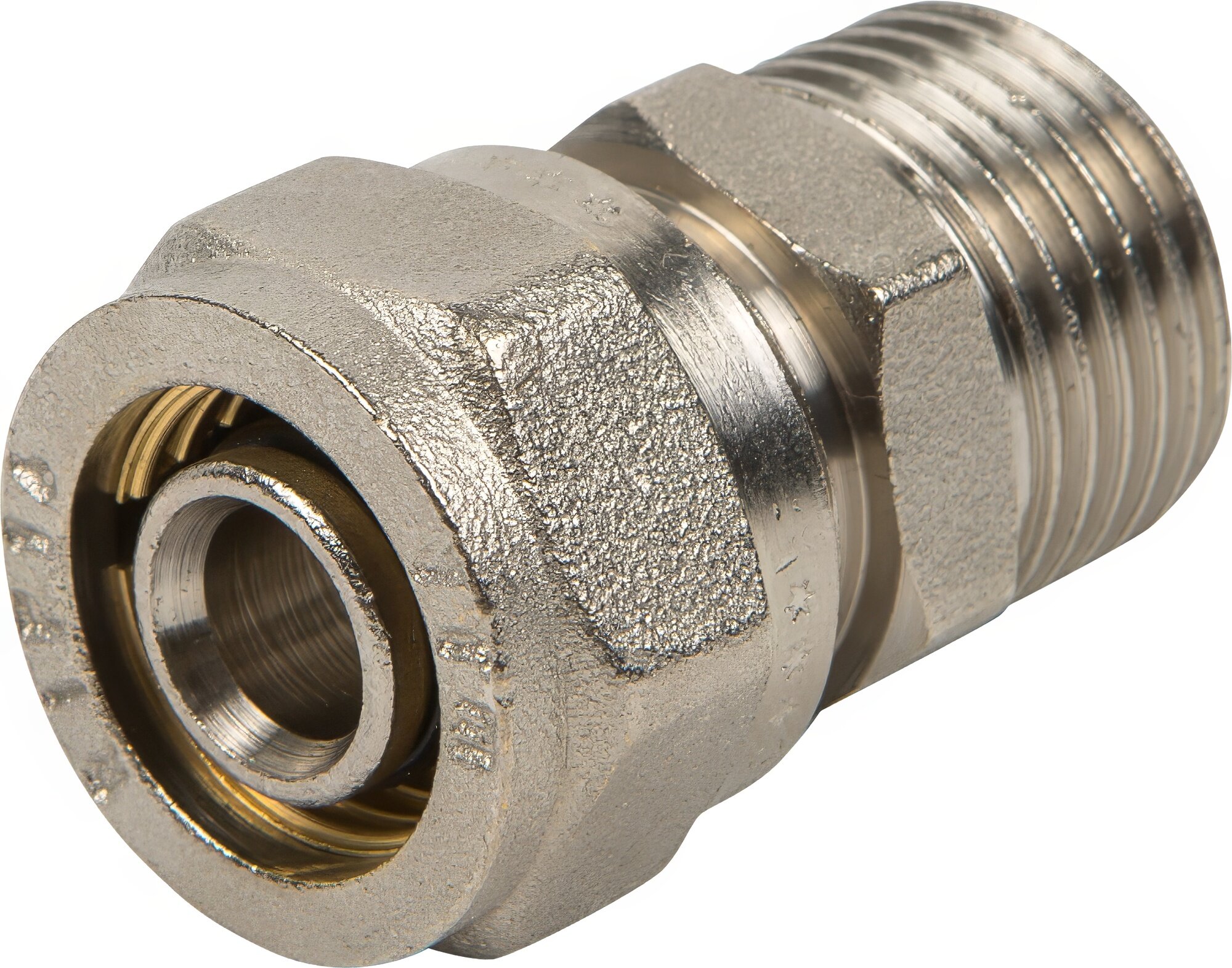 Муфта комбинированная Valtec 1/2"x16 мм НР латунь VTM.301