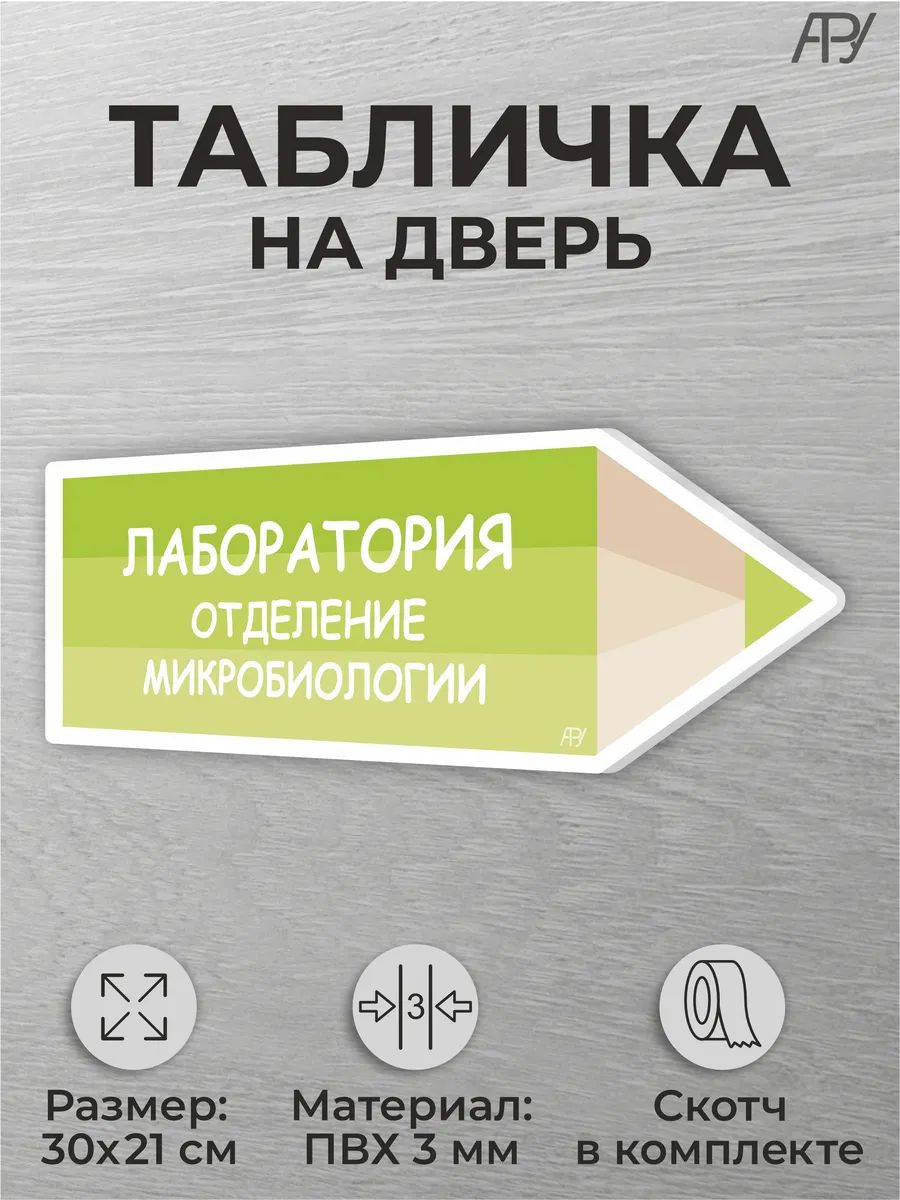 Табличка для класса Лаборатория отделение микробиологии