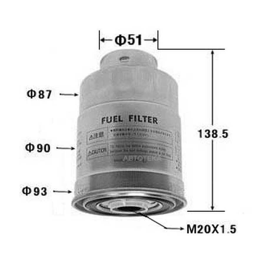Фильтр топливный VIC FC321 4D65,4D5#,4FB1,4ZB1,4JB1 '83-,4M40T '94-