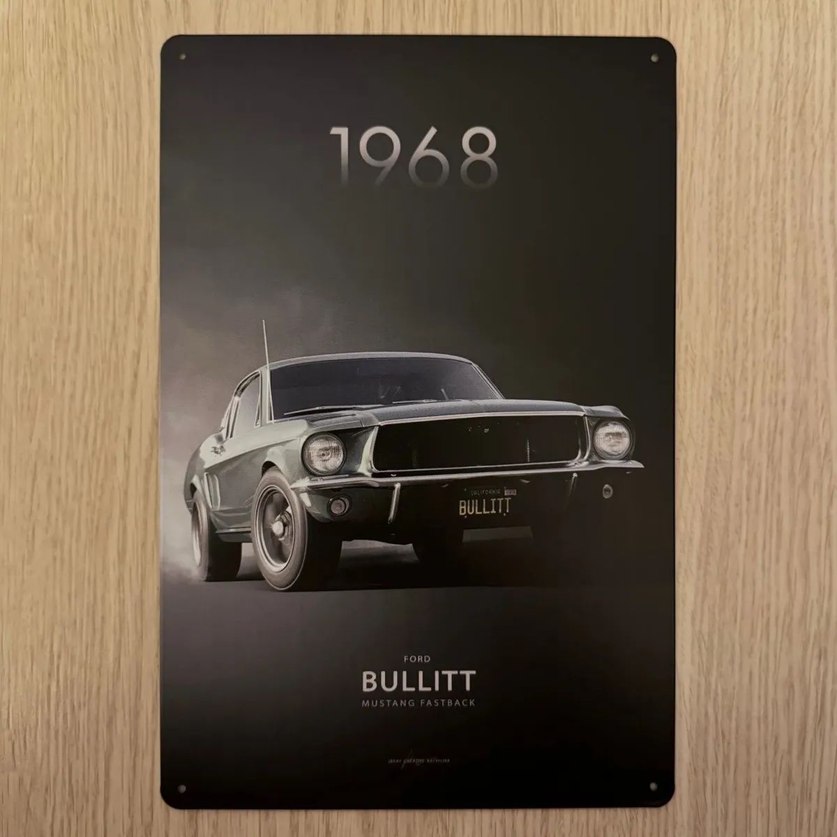 Табличка металлическая интерьерная Арт Форд Мустанг Art Ford Mustang 1968