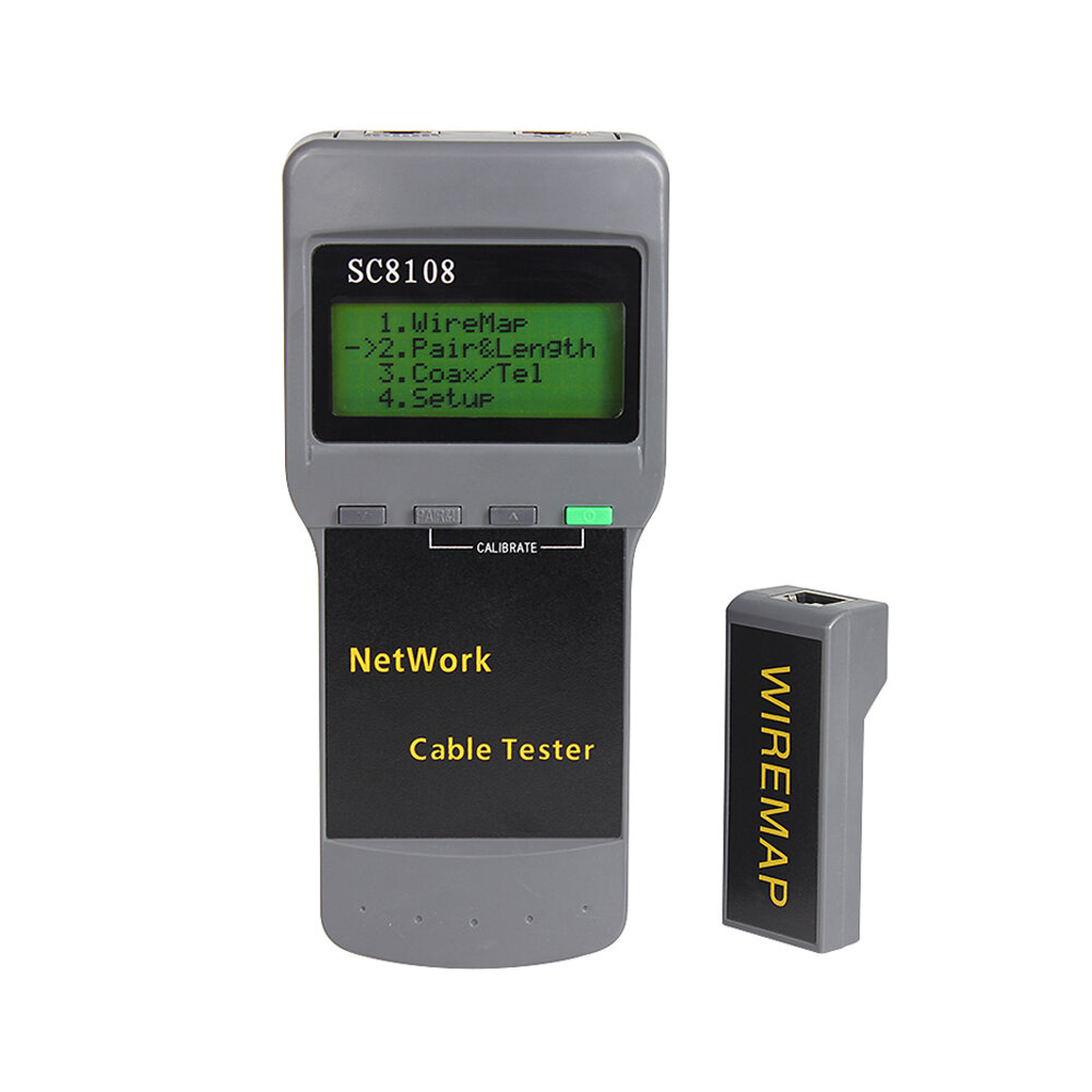 SC8108 Многофункциональный портативный цифровой тестер сети с ЖК-дисплеем, измеритель кабелей LAN и телефонной связи.
