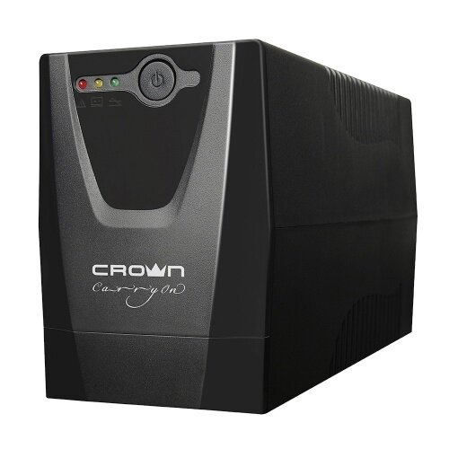 Источник бесперебойного питания Crown CMU-500X (480 ВА/240 Вт; Off-Line; 1 х Euro + 1 х IEC-320 резервным питанием и фильтрацией; 12V/4,5AH х 1; пластик)