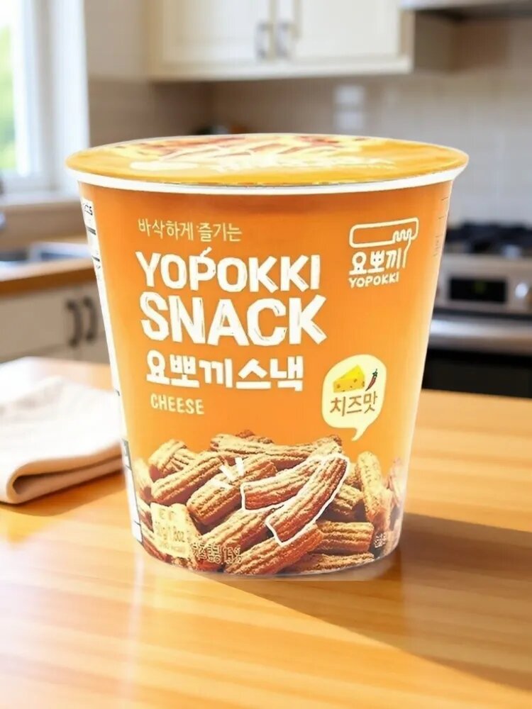 Рисовые снеки Yopokki с насыщенным вкусом сыра 50 г, Южная Корея
