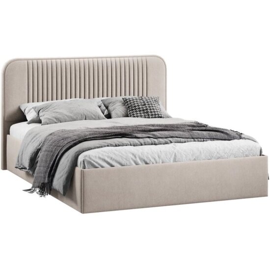 Кровать Трия Тиффани c подъемным механизмом (1600) Тип 1 Велюр Мокко светлый