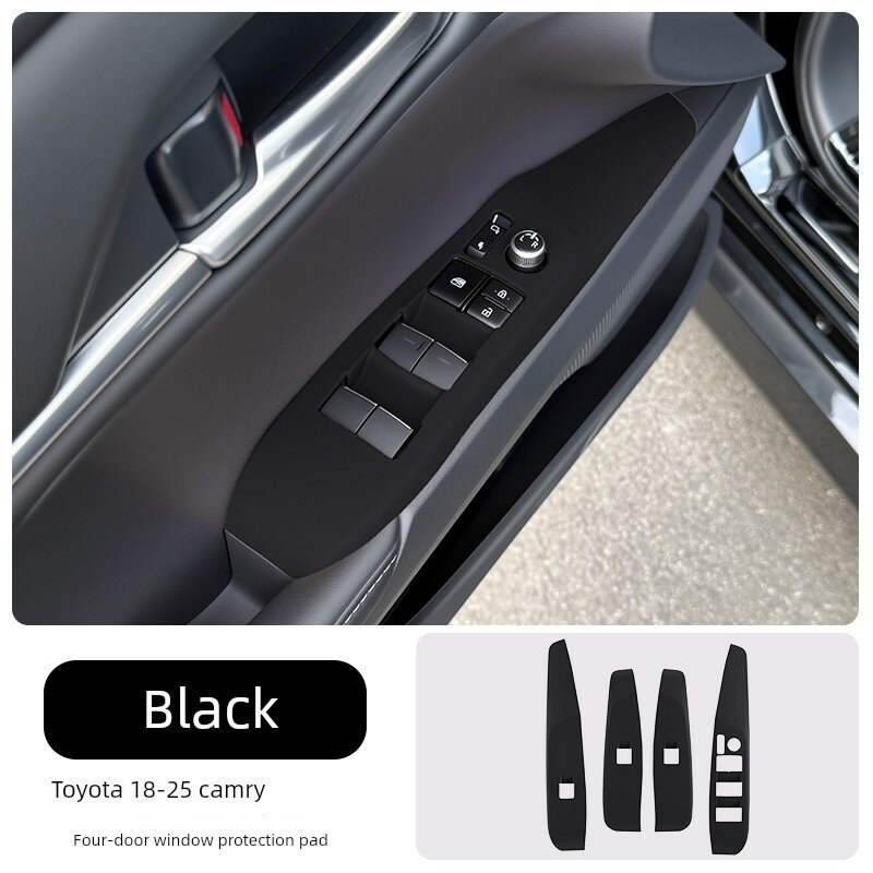 Силиконовая защита для подъема окон Toyota Camry 18-26 модель, все четыре двери, черный цвет