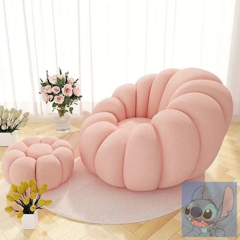 Кресло-мешок Трон, Акрил, Капвелюр, Размер M, розовый,100*55*110