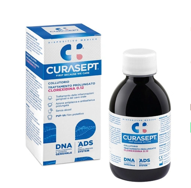 Ополаскиватель для полости рта Curasept ADS DNA 212 хлоргексидин 0,12%, 200мл