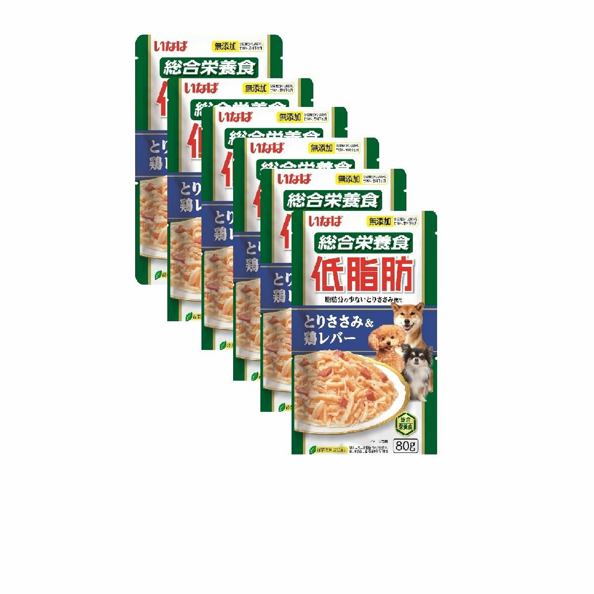 Влажный корм для собак Inaba Teishibo Куриное филе с куриной печенью в желе 80г*6шт