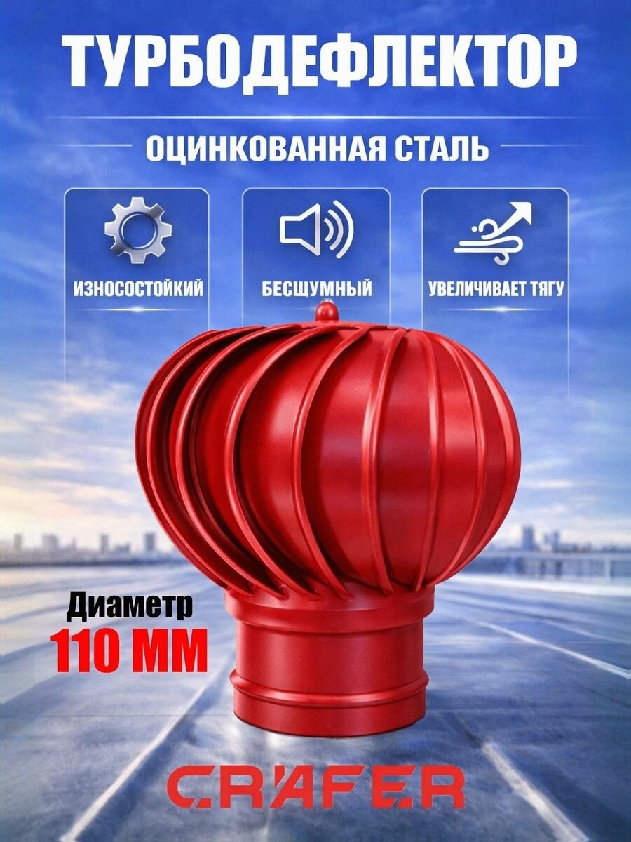 Турбодефлектор 110 красный оцинкованный