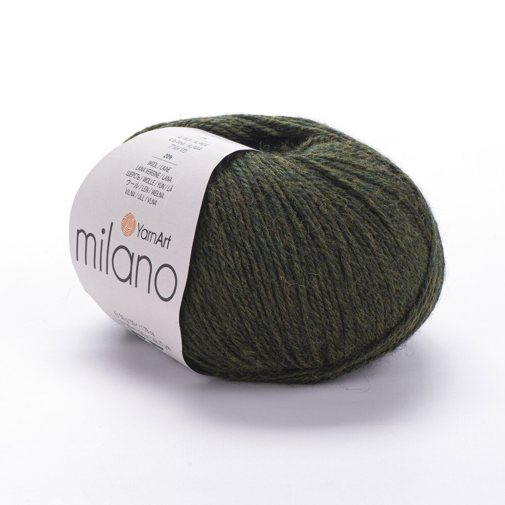 Пряжа для вязания YarnArt Milano 874 тёмно-зелёный 50 гр/130 м 8% альпака, 20% шерсть, 8% вискоза, 64% акрил