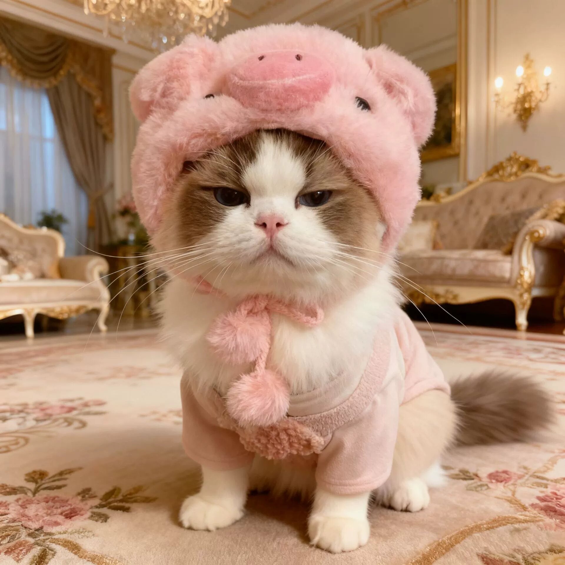 Кошачьи головные уборы в форме поросят, украшения для кошек, декоративные аксессуары для кукол, универсальная модель