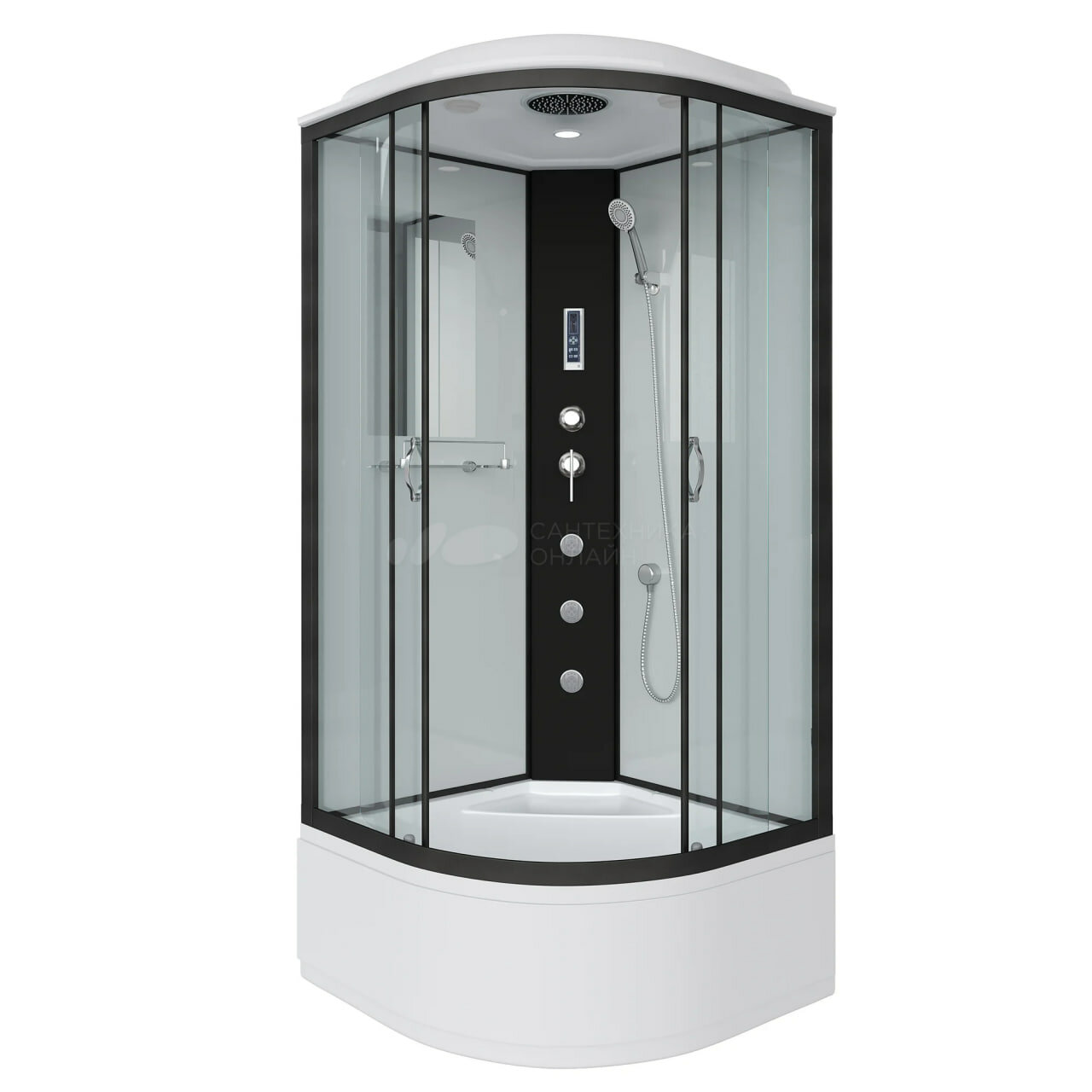 Душевая кабина Niagara Classic NG-6709-14F (100х100х215) высокий поддон(45см), черный, стекло прозрачн