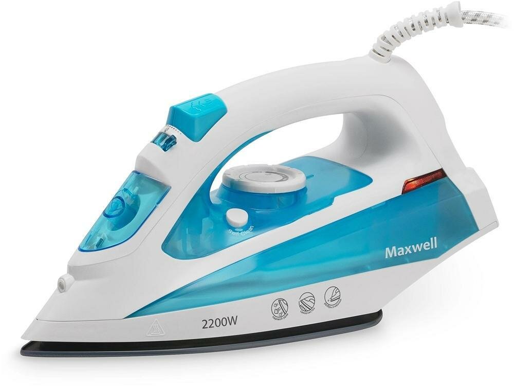 Утюг Maxwell MW-3055B, 2200 Вт, бело-голубой