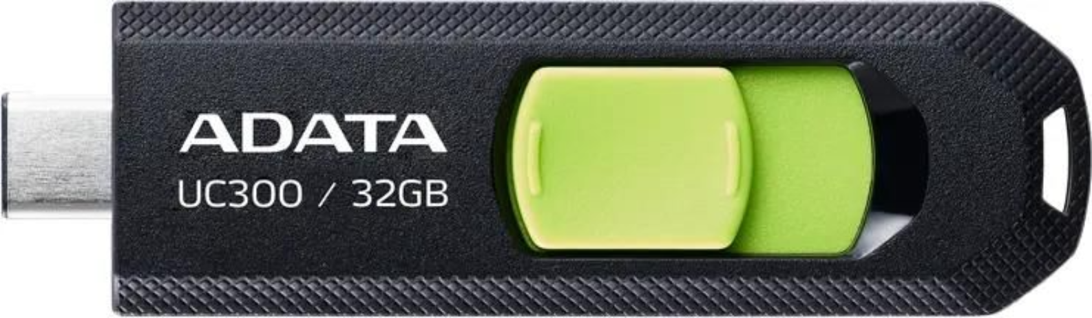 Флешка USB Type-C A-Data UC300, 32ГБ, USB 3.2, 100 МБ/с, черный/зеленый