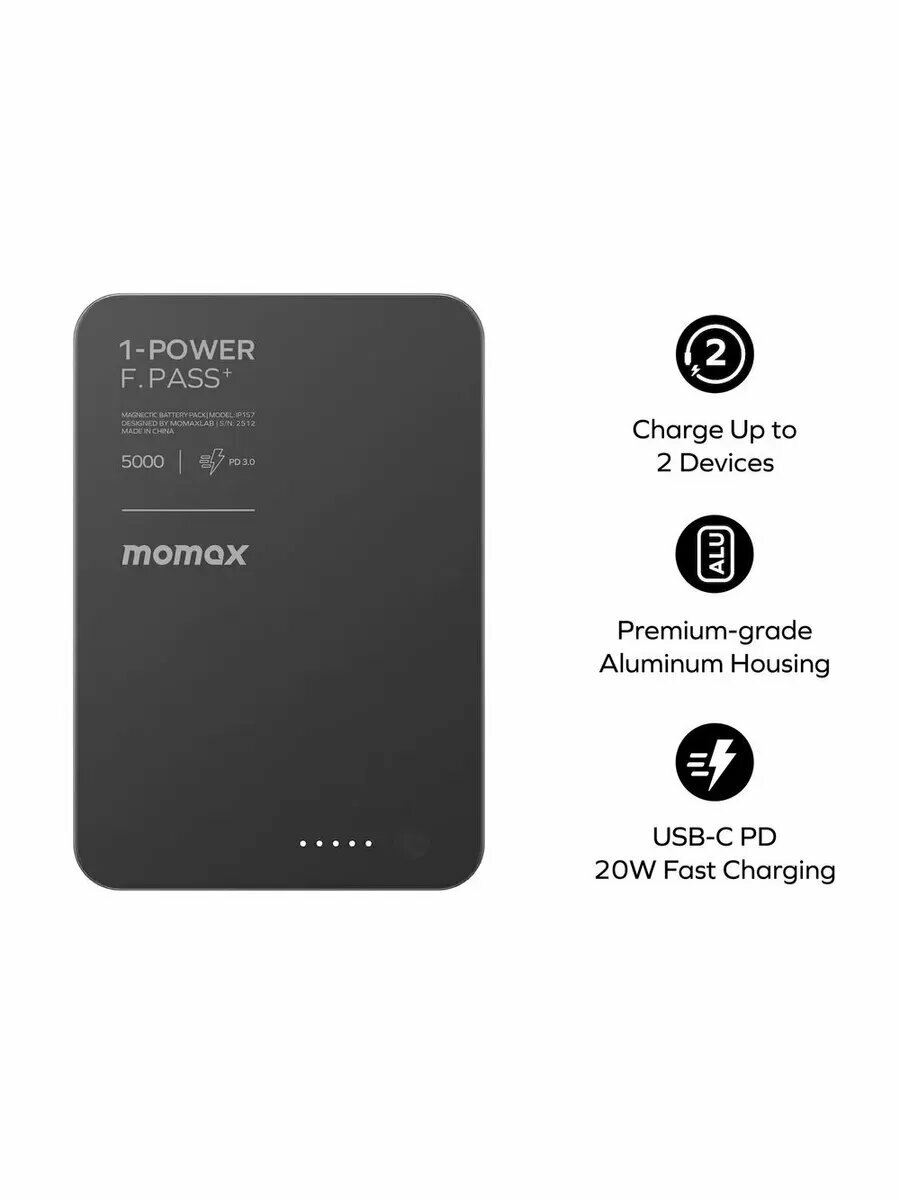 Повербанк 5000mAh с встроенным кабелем Type-C