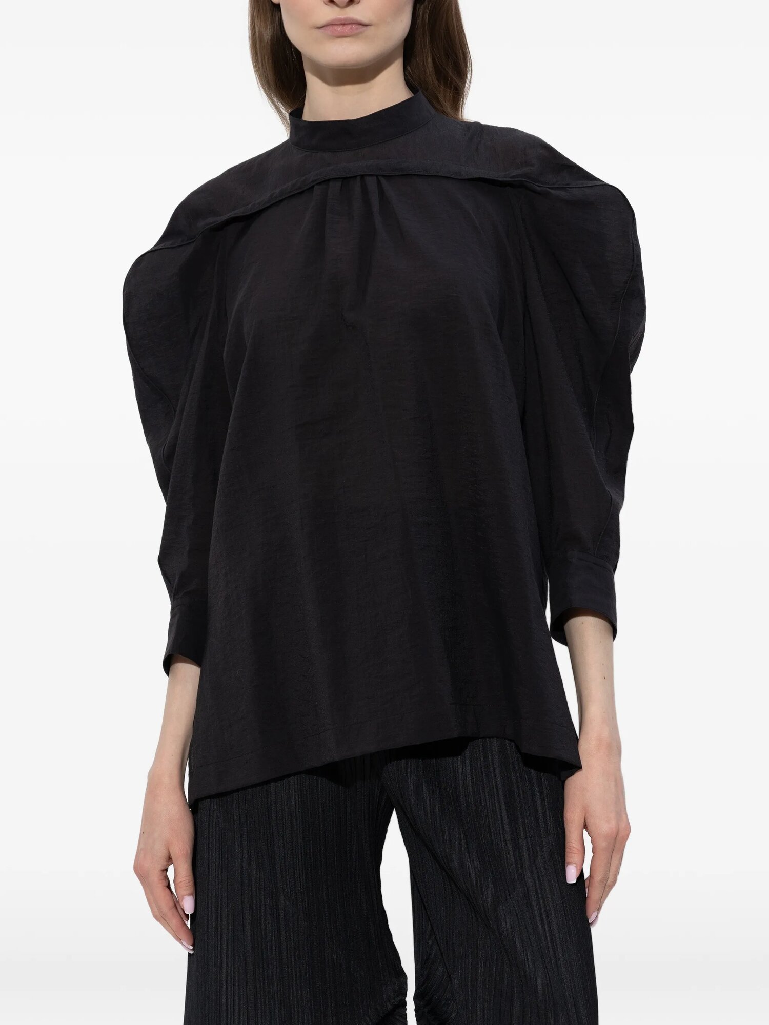 Блуза ISSEY MIYAKE Puffed-sleeve blouse, размер 44 — фото 1