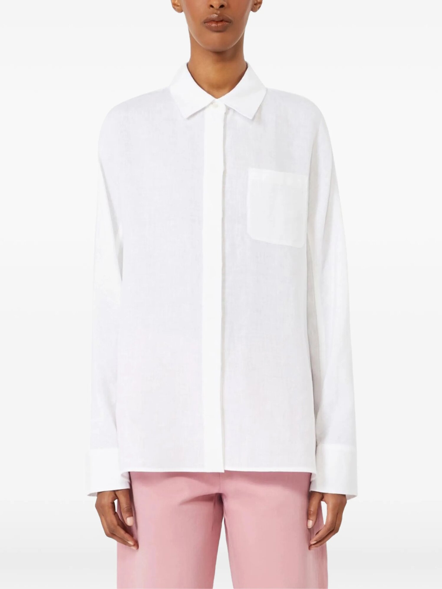 Рубашка Max Mara Chest pocket shirt, размер 40, белый — фото 1
