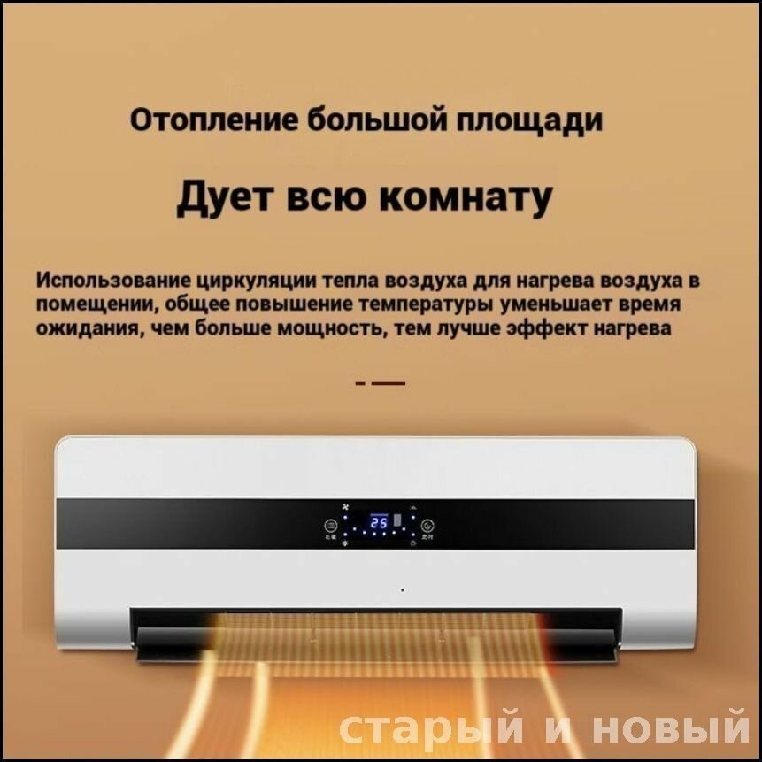 Бесшумная настенная завеса 50 дБ с премиум пультом ДУ, оснащенная энергосберегающим режимом для эффективного обогрева и охлаждения мощностью 3000 Вт