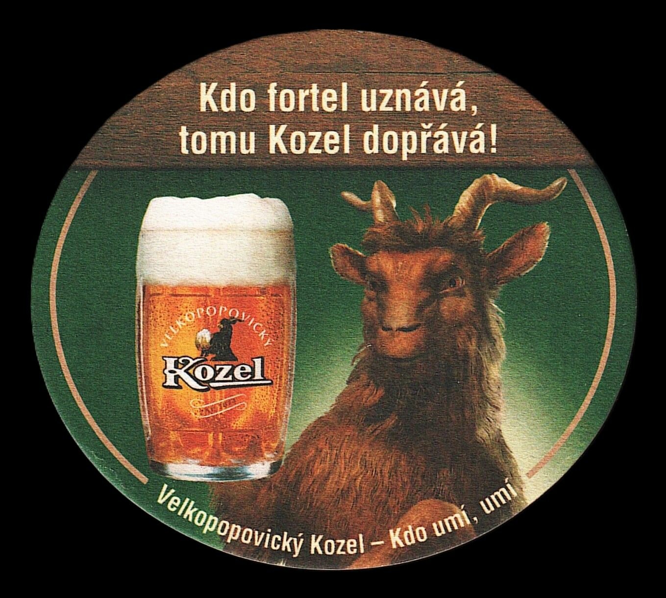 Бирдекель (костер) Чехия Kozel Velkopopovicky Kdo fortel uznava (подставка под пивной бокал)