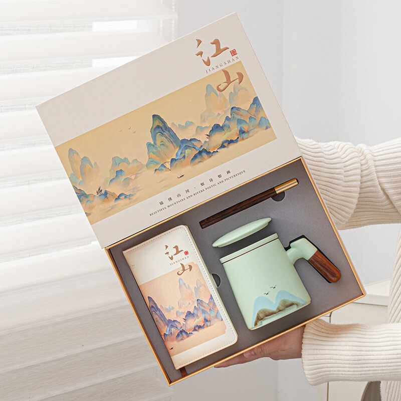 Креативная керамическая кружка для воды, офисная кружка, подарочный набор для бизнеса, подарок на годовщину, элитный подарок для конференций для банков и страховых компаний.