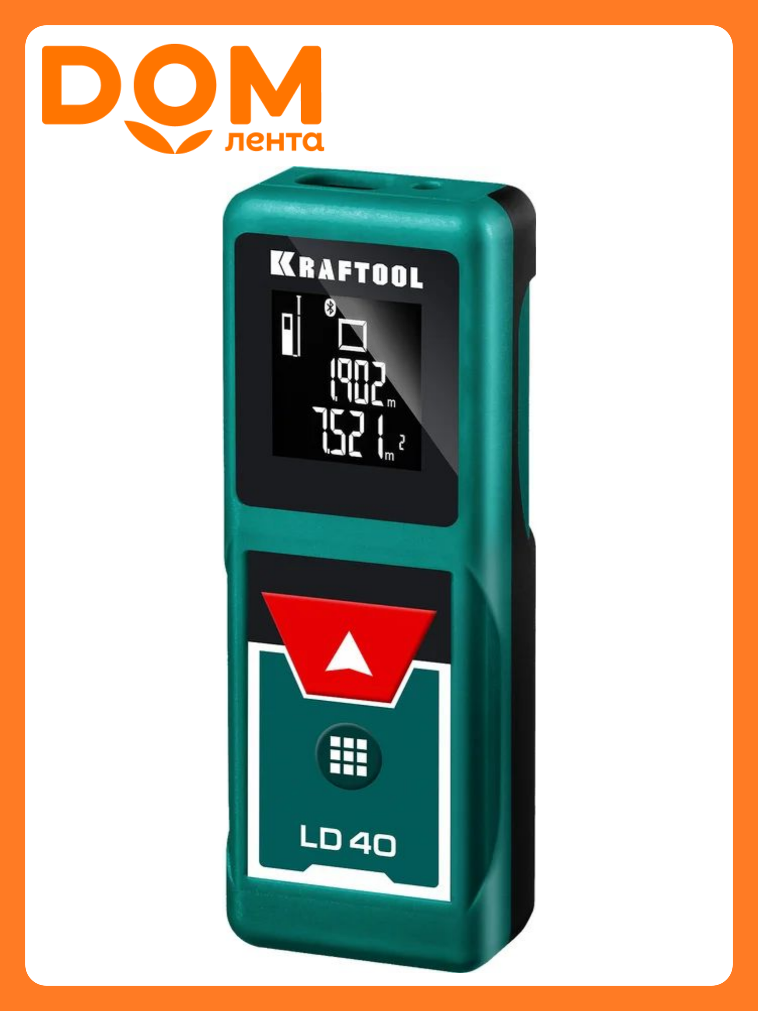 Лазерный дальномер KRAFTOOL LD-40 34763, батарейки, IP54, 5см-40м, зеленый/черный