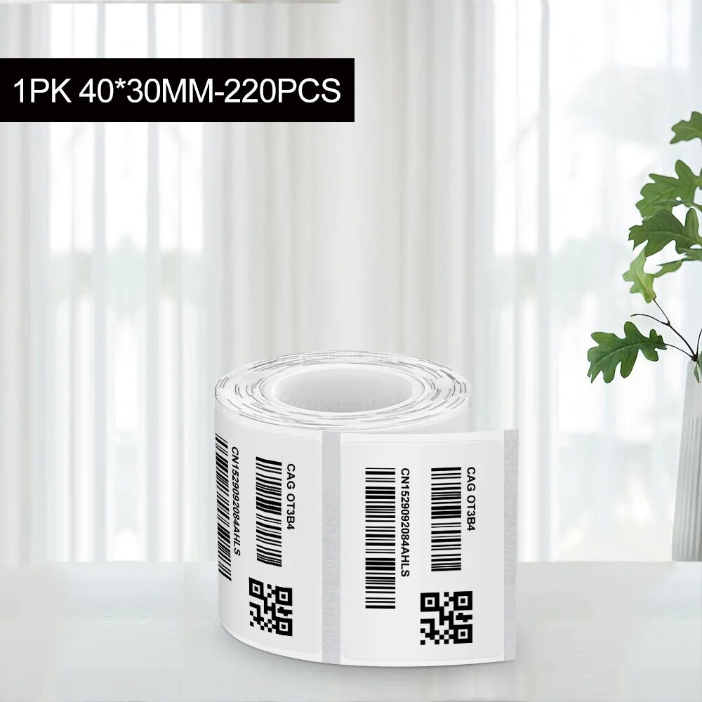 Этикетки для принтера 40x30 мм, 220 шт, 1PK Transparent