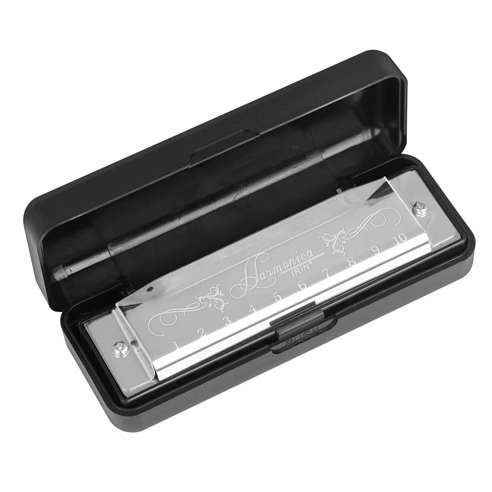 IRIN Hohner Губная гармошка 10 отверстий C тона Silver
