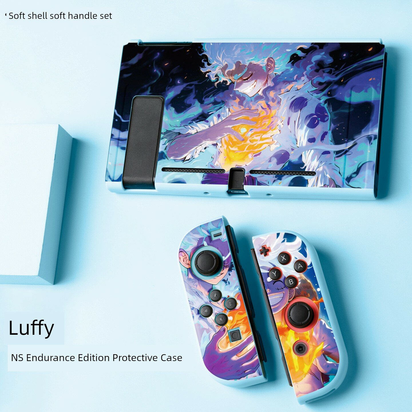 Синий защитный чехол с Луффи для Nintendo Switch NS