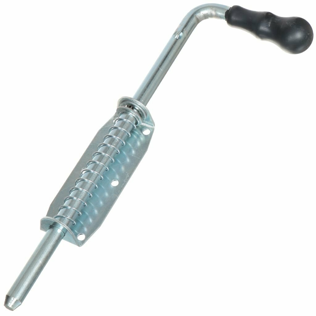 Засов гаражный Домарт полуавтомат, ригель круглый 330 мм, надежная фурнитура для ворот и дверей, цвет металлик, Россия