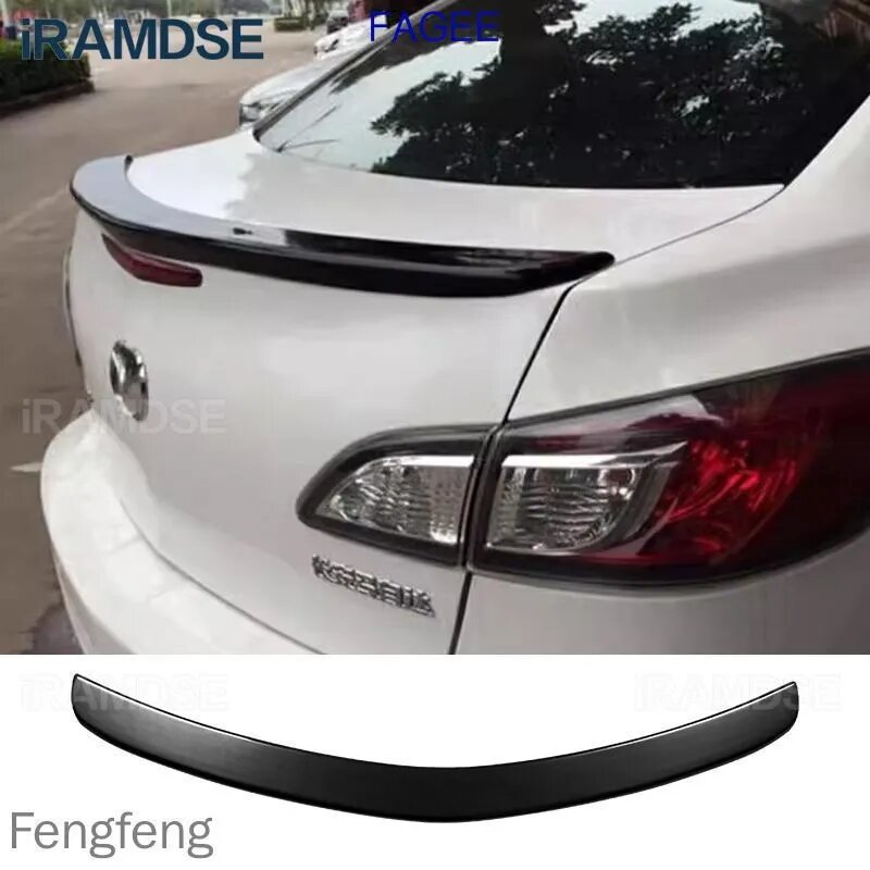 Спойлер автомобиля для Mazda 3 2010-2013, заднее крыло, черный глянец, тюнинг