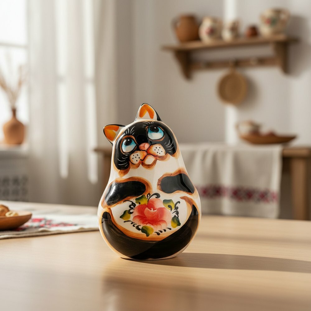 Фигурка Котик цв. ГЛ-518 Народные промыслы Фарфор