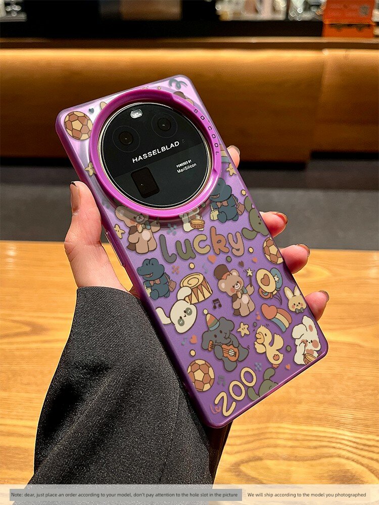 Чехол для OPPO K13 Turbo Pro с дизайном Animal Party в глубоком фиолетовом цвете - матовая поверхность, устойчивость к