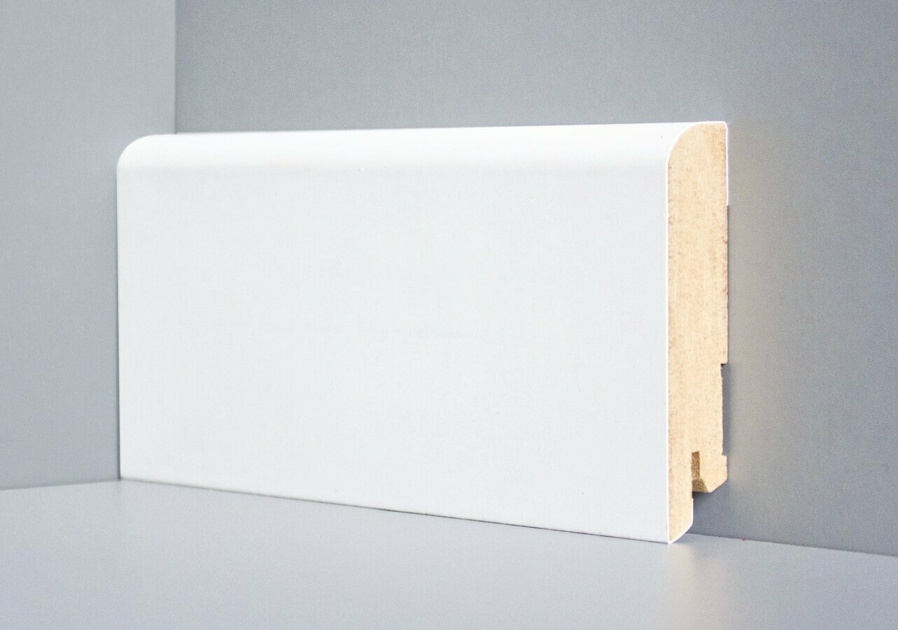 Плинтус Deartio МДФ White U 102 - h 80 мм, 1 шт.