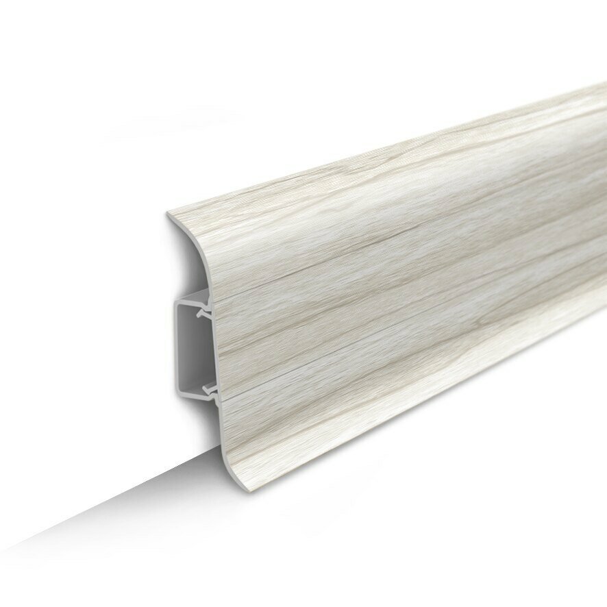 Пластиковый плинтус Идеал Classic 55 мм Клён белый 267, 1 шт.