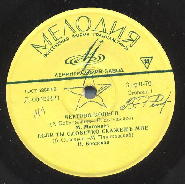 Various - Чертово Колесо / Если Ты Словечко Скажешь Мне / Смешной Паренек / Осень (7 Дюймов) VG