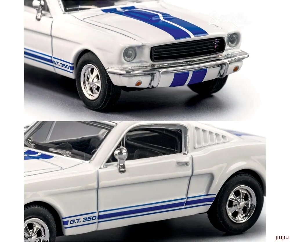 Игрушечная машинка Scintilla Model 1965 Shelby GT350 1:64 Metal Chassis Rubber Tires Show Case — фото 1