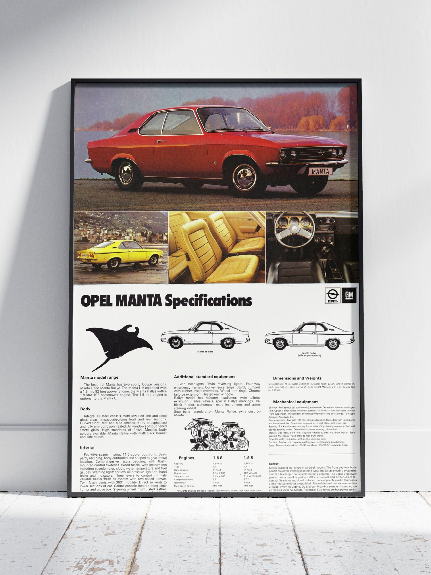 Плакат на стену для интерьера Авто и Мото (Опель Манта - Opel Manta) - Постер по транспорту формата A4 (21x30 см)