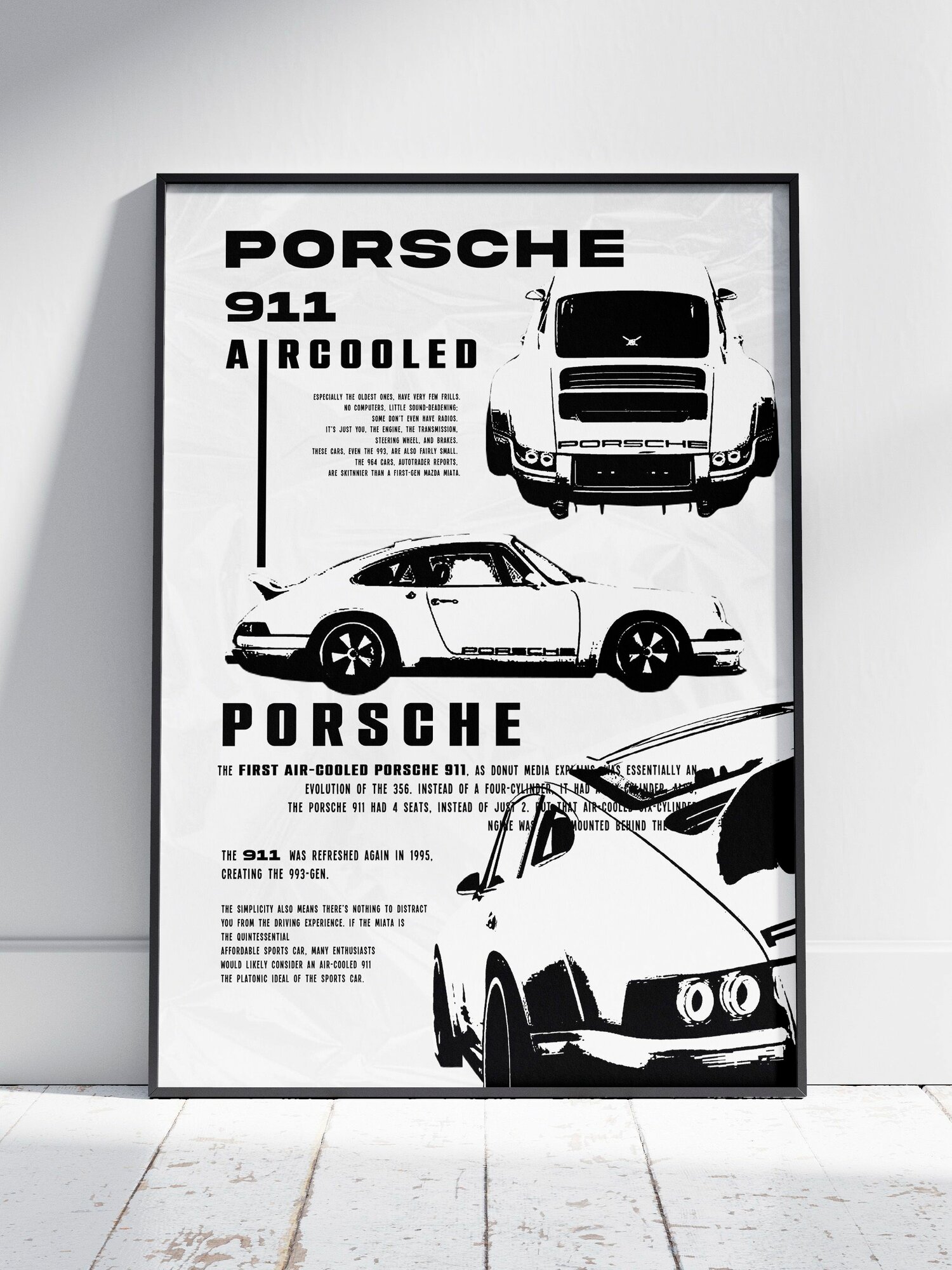 Плакат на стену для интерьера Марки Машин (Порше - Porsche 7) - Постер по автопроизводителям формата A4 (21x30 см)