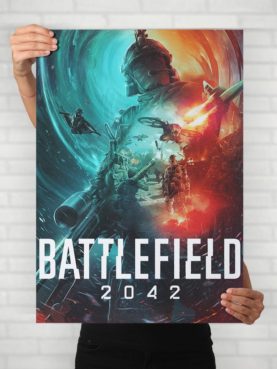 Плакат на стену для интерьера Батлфилд (Battlefield 2042 - 4) - Постер по компьютерной игре формата A2 (42x61 см)