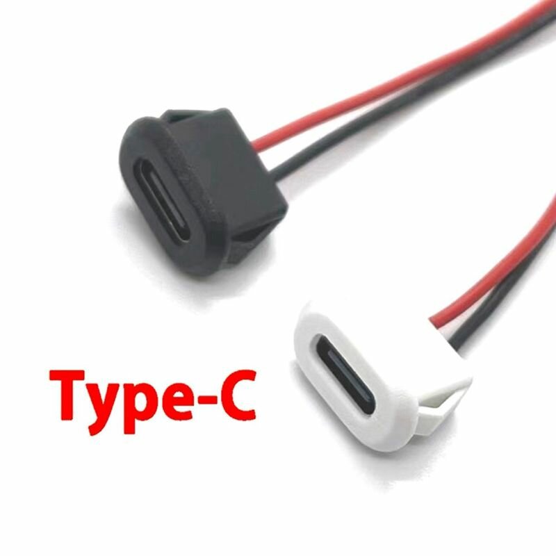 20 шт коннектор USB Type-C для игрушек и ламп, разъем 2.0, пластиковый с силиконовым кольцом IPX5, контакты 24AWG