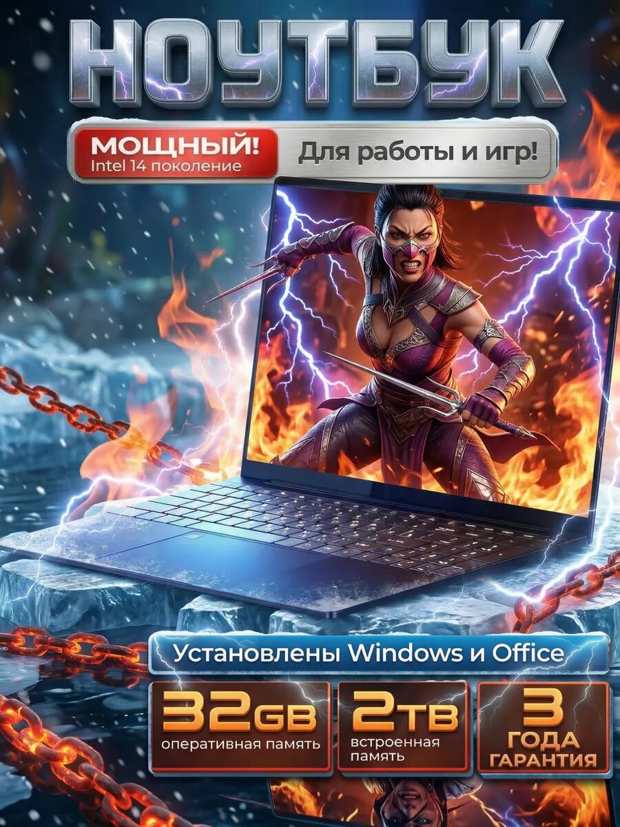 Ноутбук HiGH TECH R540 Intel H-Series RAM 32GB / SSD 2048GB