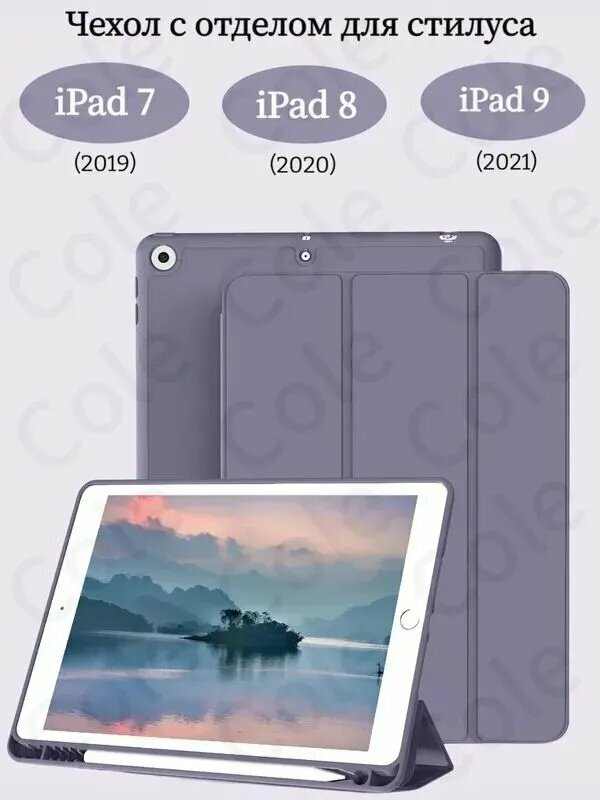 Чехол для iPad 7/8/9 (2019-2021) со слотом для стилуса