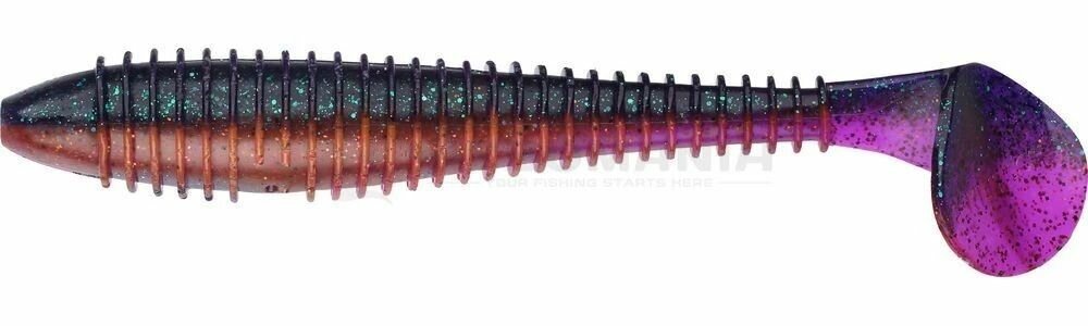Приманка силиконовая мягкая съедобная, виброхвост Keitech тонущий Swing Impact FAT 5.8" EA#21 Mystic June Bug