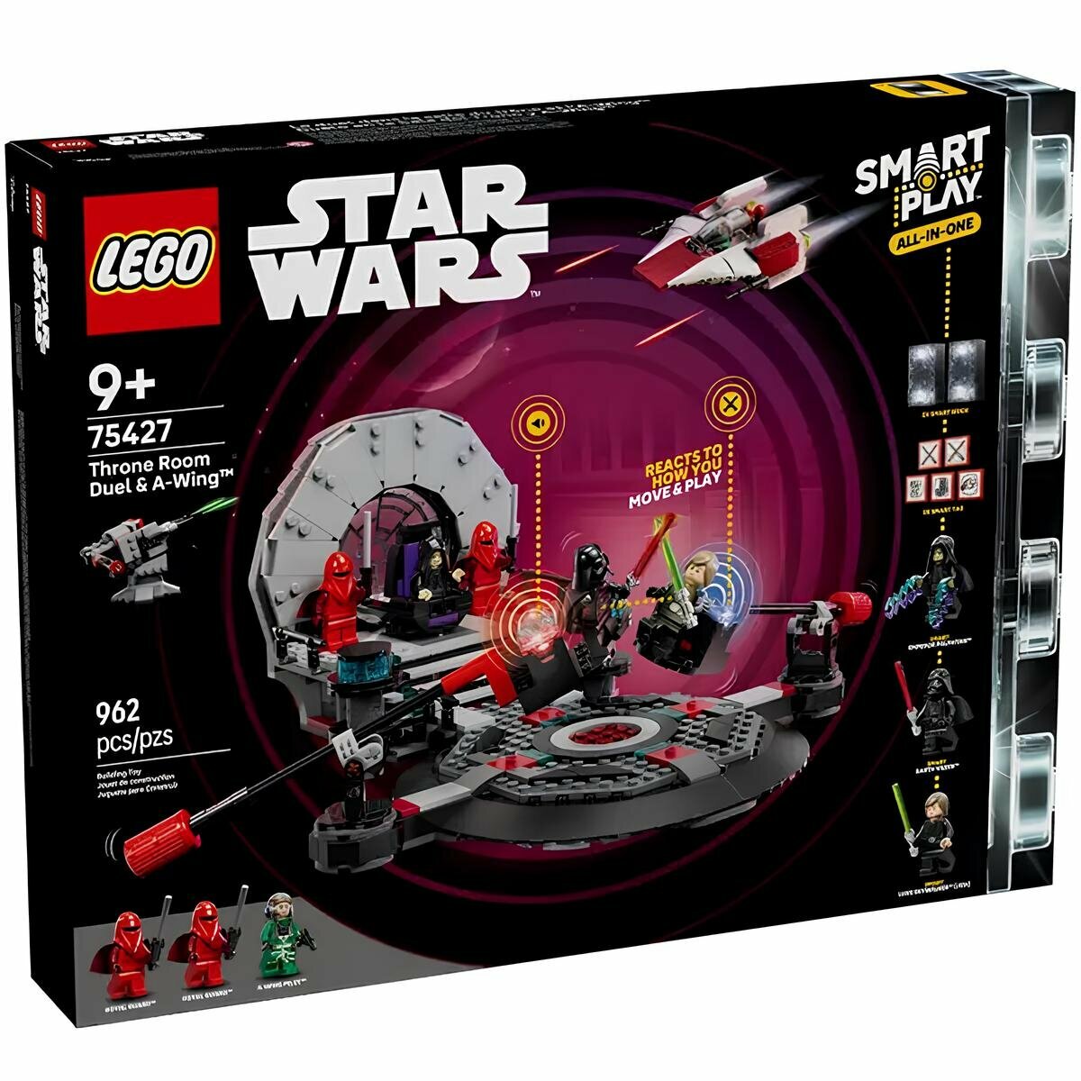 Конструктор LEGO Star Wars 75427 SMART Play Дуэль в тронном зале и истребитель A-wing