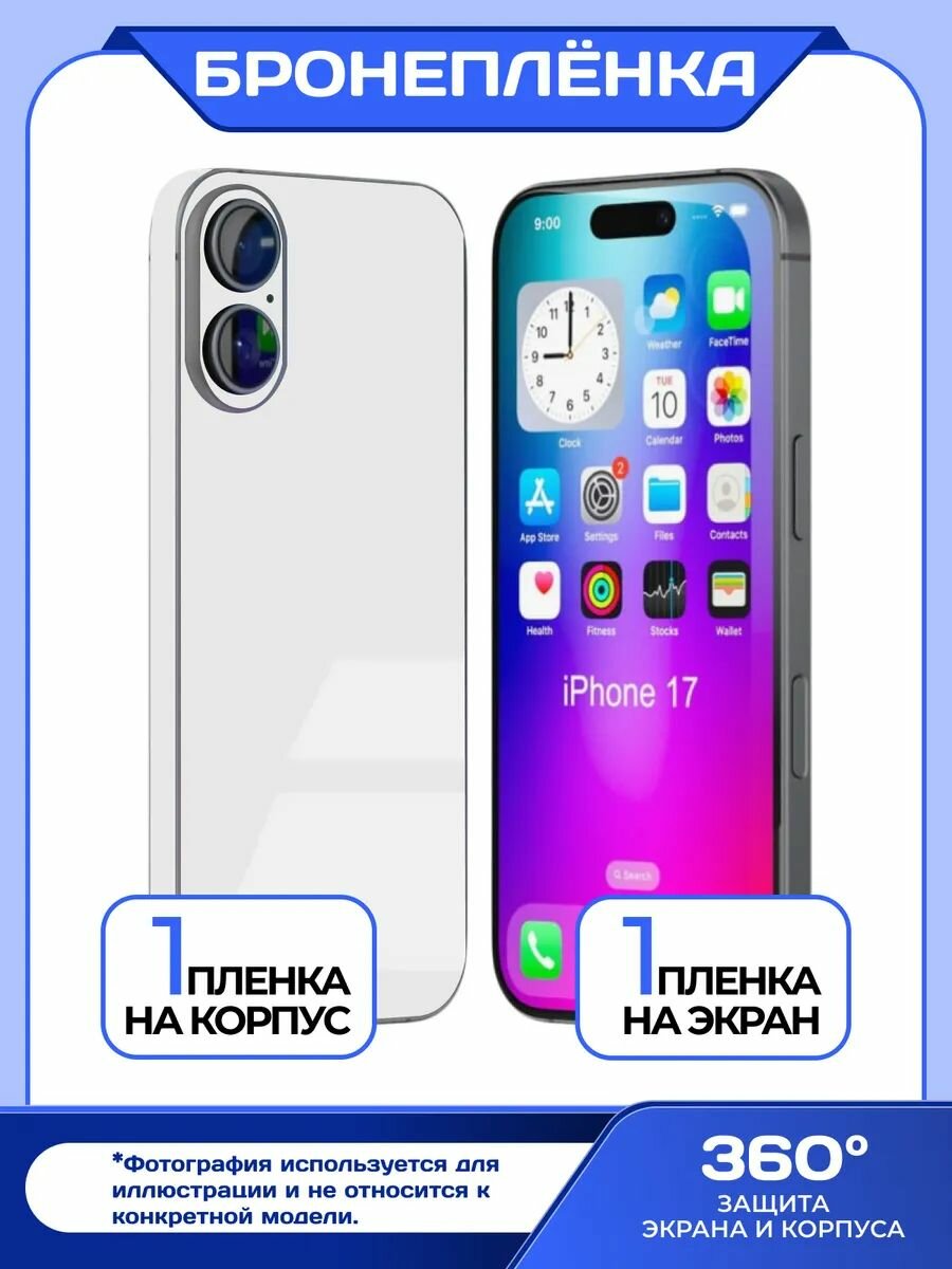 Белая пленка на экран и корпус для iPhone 17