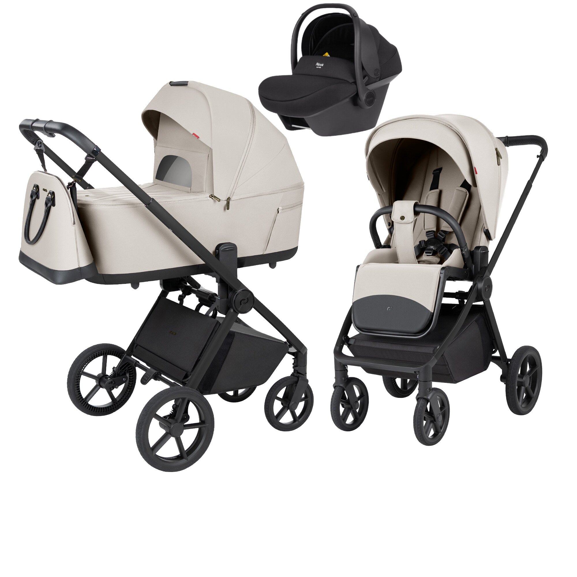Коляска 3 в 1 Carrello Ultra F складывается вместе с люлькой, прогулочный блок, автолюлька