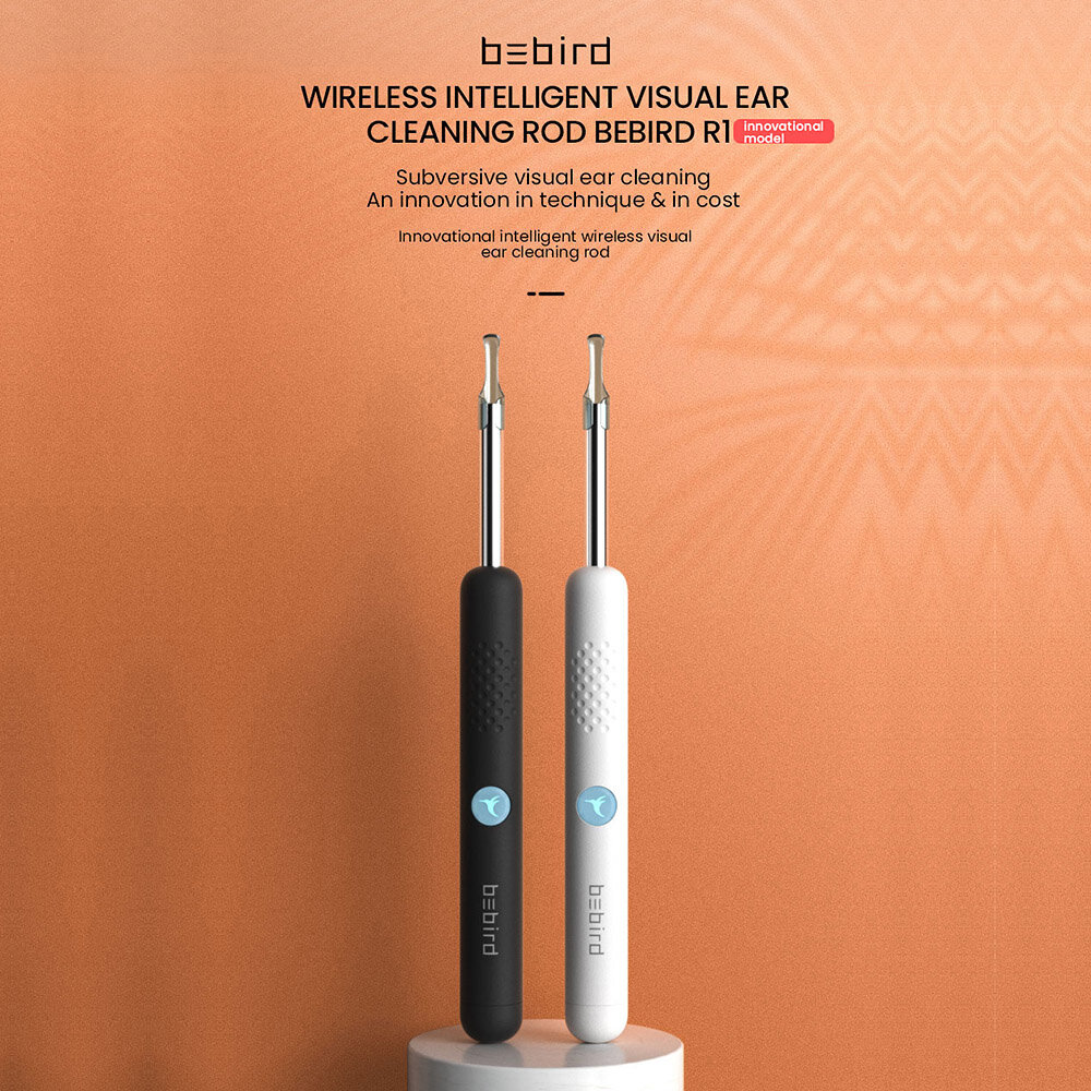 Беспроводной умный визуальный отоскоп Bebird R1, камера 3 МП 4.5 мм, светодиодная подсветка, инструмент для чистки ушей, совместим с iOS/Android.