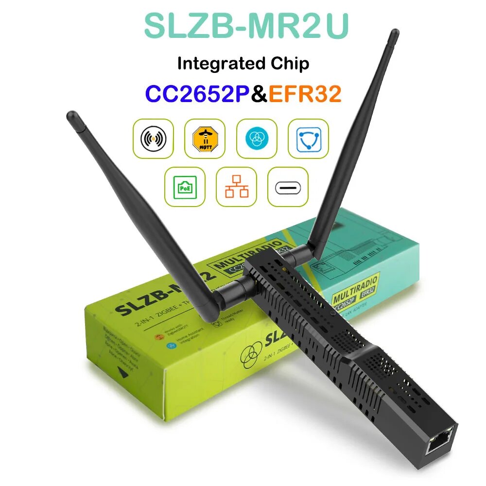 SMLIGHT SLZB-06/M/P7 шлюз-координатор Zigbee 3.0 для Ethernet, USB и WiFi с PoE, совместимый с Zigbee2MQTT, Home Assistant, ZHA-SLZB-MR2U